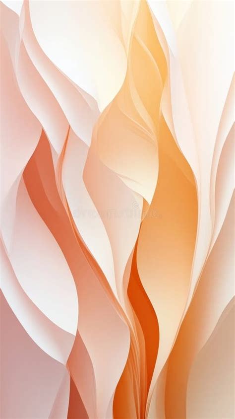Abstract Flow Of Soft Peach And Cream Gradients In Fluid Movement Modern Art Concept Stock