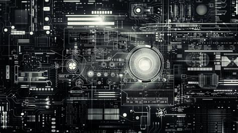 Technology Digital Abstract Background In Blue Science Circuit Design For Communication And