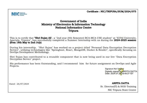 Sujan Ali On Linkedin Internship Nic Springboot React Mongodb