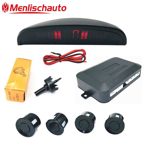 Parktronic Led 주차 감지기 자동 주차 레이더 4 센서 역방향 백업 자동차 감지기 시스템 디스플레이 자동차 전자