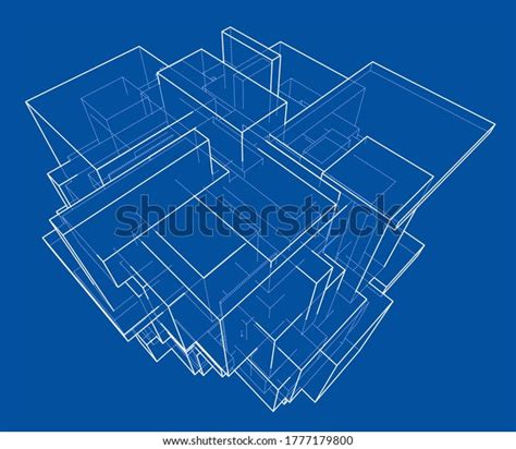 Wireframe Boxes Sketch Outline Style D Stock Illustration Shutterstock