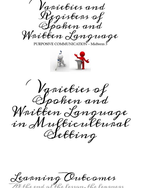 C3 L2 Varieties And Registers Of Spoken And Written Language Pdf Dialect Communication