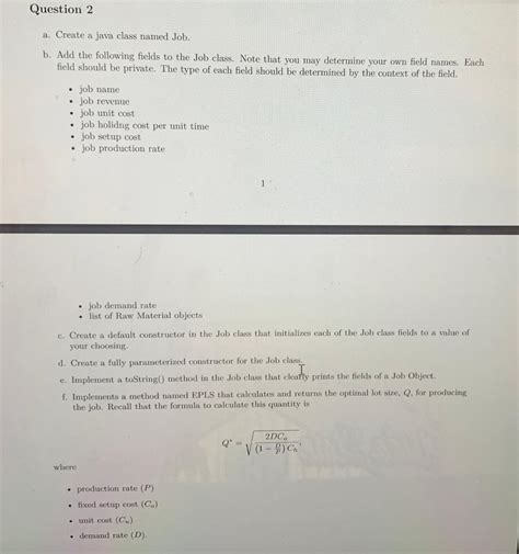 Question 1 A Create A Java Class Named Raw Material