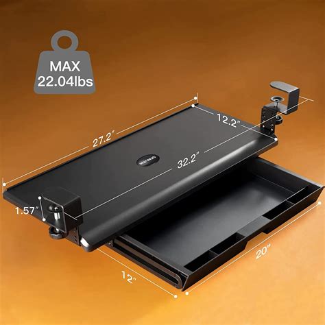 Huanuo Keyboard Tray Pull Out Drawer Under Desk Keyboard Tray Under Desk Slide