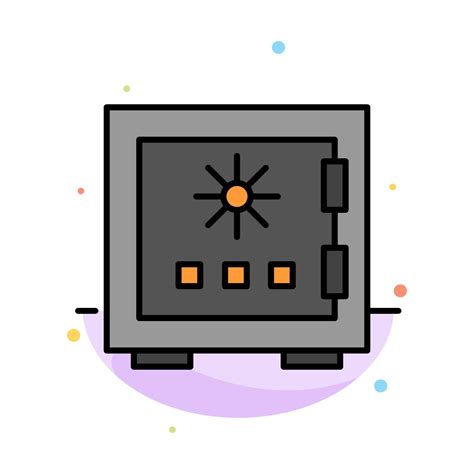 Lock Box Deposit Protection Safe Safety Security Abstract Flat Color Icon Template 19115241