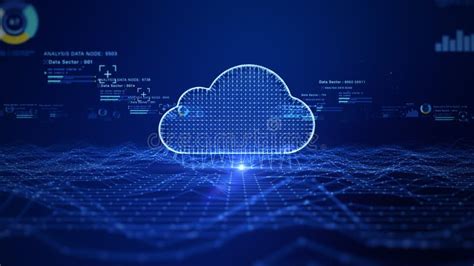 Digital Cloud Computing Concept With Data Analytics Futuristic