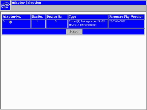 setting the boot virtual drive on intel lsi hardware raid controllers