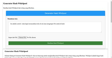 Generator Hash Whirlpool