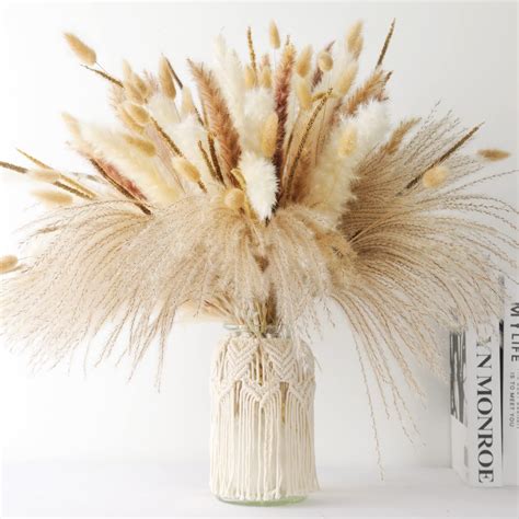 Dried Pampas Grass Decor 120 Pcs Dried Flowers For Vase