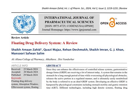 Floating Drug Delivery System A Review