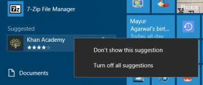 Turn Off Suggested Start Menu Ads In Windows