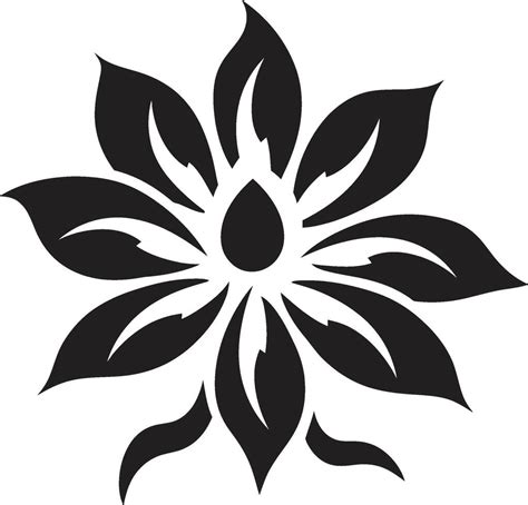 Robust Flower Framework Black Symbol Thickened Blossom Boundary