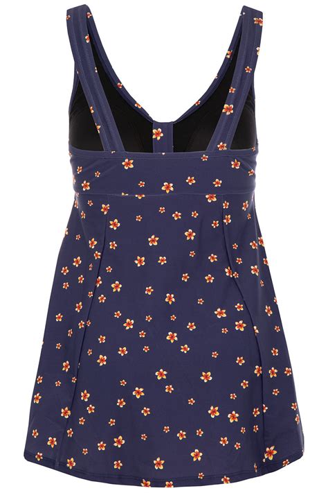 Ditsy Hibiscus Tab Front Swimdress Bonmarché