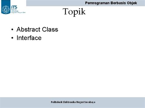pemrograman berbasis objek praktikum class abstract dan interface