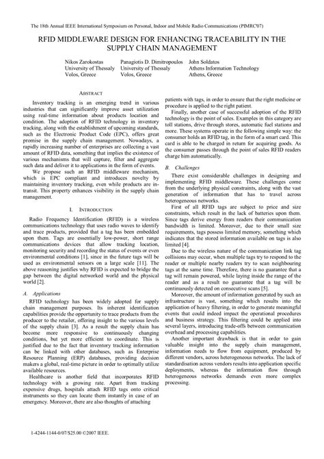 Pdf Rfid Middleware Design For Enhancing Traceability In The Supply Chain Management