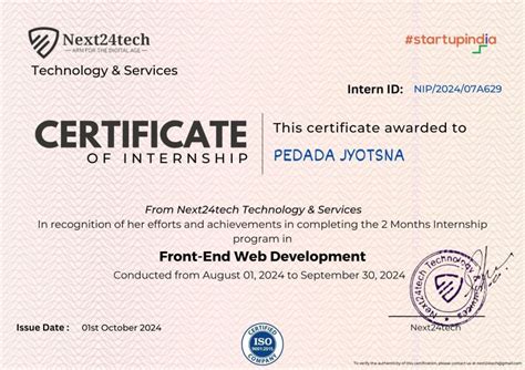 Pedada Jyotsna On Linkedin Internship Frontenddevelopment
