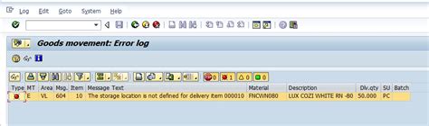 Goods Movement Error Log Sap Community