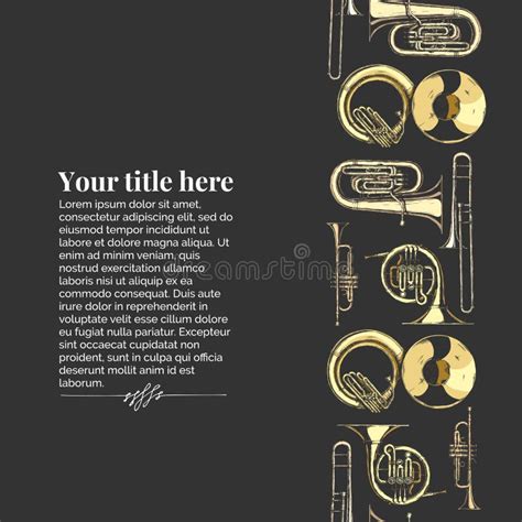 Template With Brass Musical Instrument Stock Vector Illustration Of Instrument Pattern 173894491