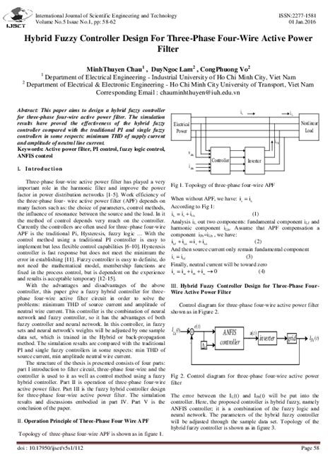 Pdf Hybrid Fuzzy Controller Design For Three Phase Four Wire Active Power Filter