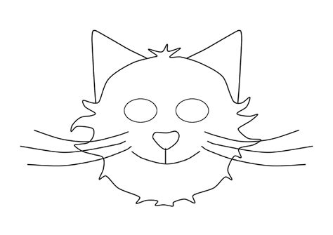 Маска Кота, Кошки, Котенка из бумаги на голову, распечатай шаблон