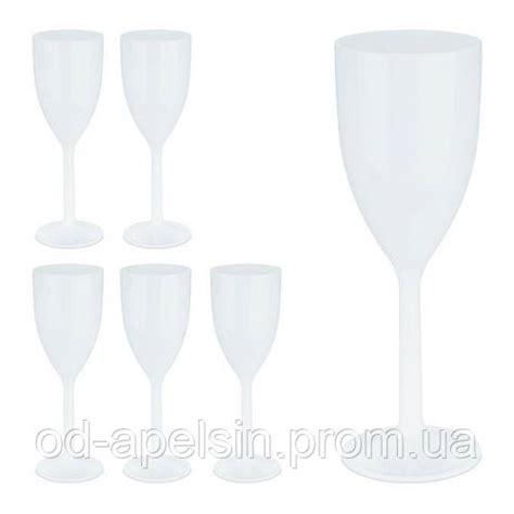 Купити Келихи для вина пластикові набір з 6 штук ціна 1299 ₴ Prom Ua