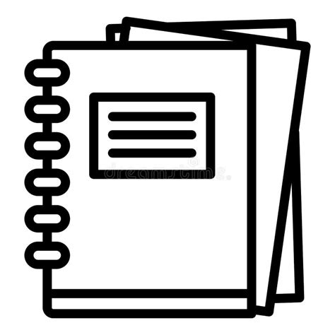 School Notebook Icon Outline Style Stock Vector Illustration Of Message Empty 168439528