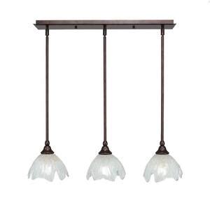 Livingston 100 Watt 3 Light Bronze Linear Pendant Light With 7 In