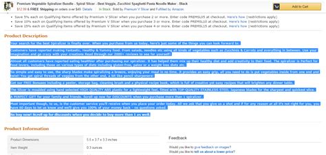 Amazon Product Description Template
