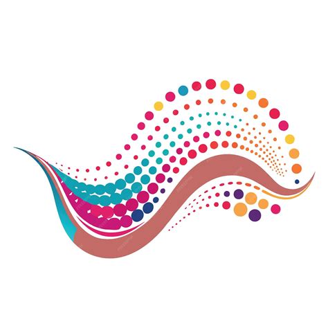 Premium Vector Abstract Dots Particles Flowing Wavy Colorful Isolated On White Background