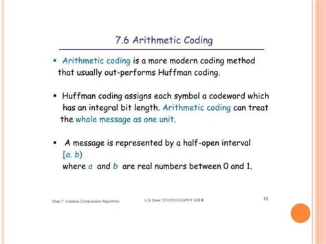 Multimedia Lossless Compression Algorithms PPT
