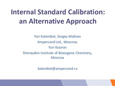 Pdf Internal Standard Calibration An Alternative Approach