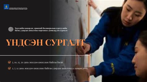 Боловсролын ерөнхий газар ХҮҮХДИЙН ЦЭЦЭРЛЭГ ЕРӨНХИЙ БОЛОВСРОЛЫН СУРГУУЛИЙН БАГШ УДИРДАХ
