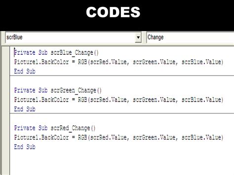 visual basic codes and screen designs ppt