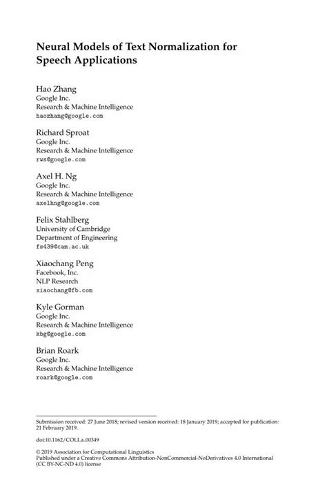 pdf neural models of text normalization for speech applications