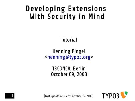 Developing Typo3 Extensions With Security In Mind Pdf