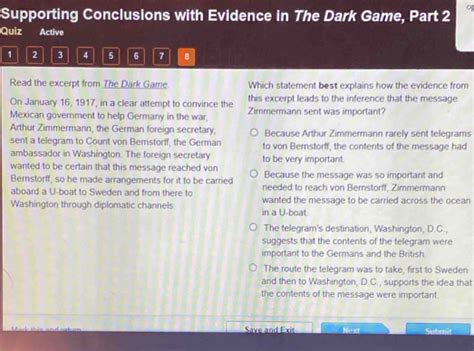 solved supporting conclusions with evidence in the dark game part 2