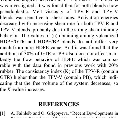 Flow Behavior Index N And Consistency Index K Download Table