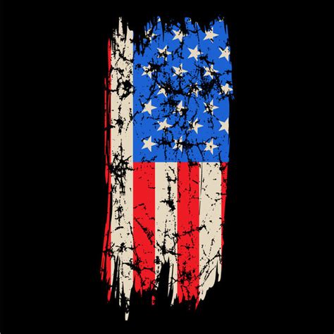 Distressed Vertical Us Flag T Shirt Usamm