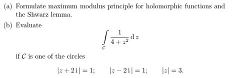 solved a formulate maximum modulus principle for