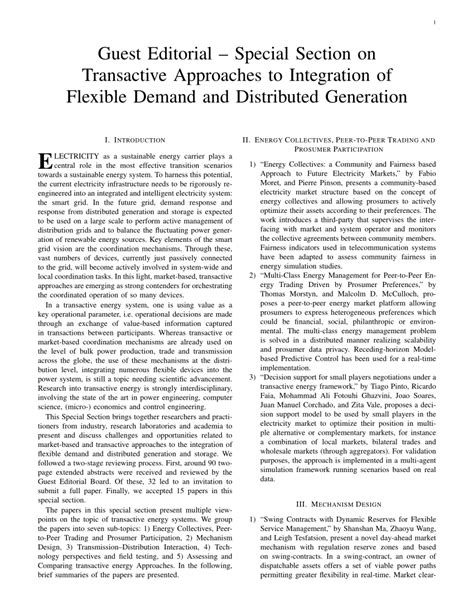 Pdf Guest Editorial Introduction To The Special Section On Transactive Approaches To