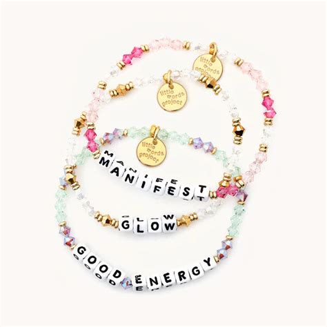 Viviane Audi X Lwp Stack Manifest Pink Pink Beaded Bracelets Word Bracelet Jewelry Making