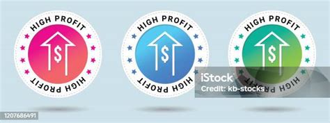 높은 이익 휘장 스탬프 벡터 인증서 아이콘입니다 3 개의 아름 다운 컬러 그라데이션 세트 플랫 스타일의 인증서에 대한 벡터 조합입니다 0명에 대한 스톡 벡터 아트 및 기타