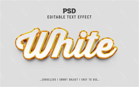 White And Gold Cursive 3d Text Effect Photoshop Premium Psd File
