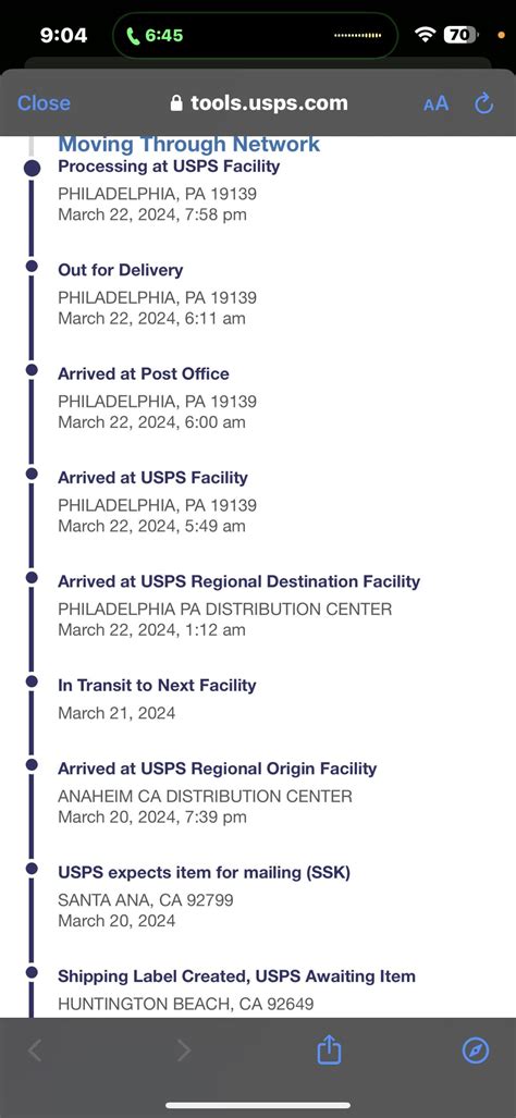 Out For Delivery To Now Processing At Usps Facility R Usps Complaints