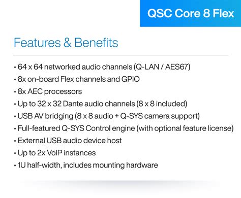 core 8 flex q sys network analog i o processor