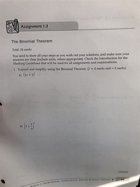 Solved Module Permutations Combinations And The Binomial Chegg Com