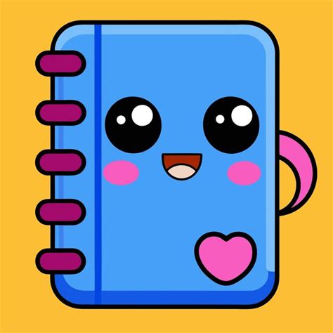 Cute Notebook Cartoon Illustration Premium AI Generated Image