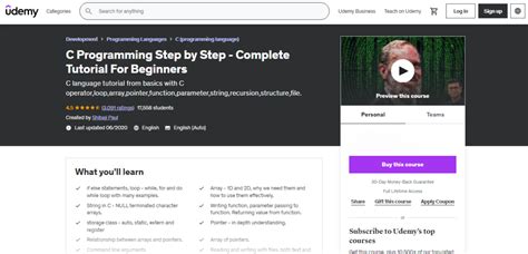 Best Free C Programming Courses Online By Udemy In July