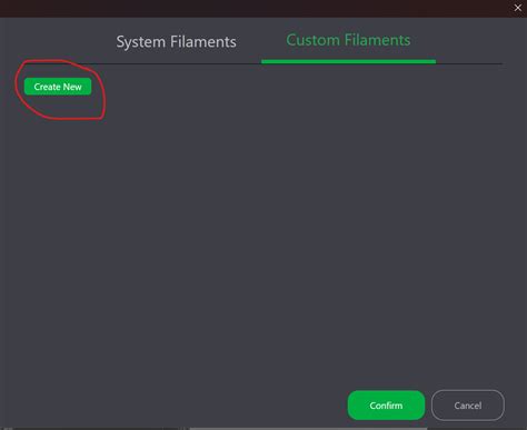 Cannot Create Custom Filament Profiles Bambu Studio Bambu Lab