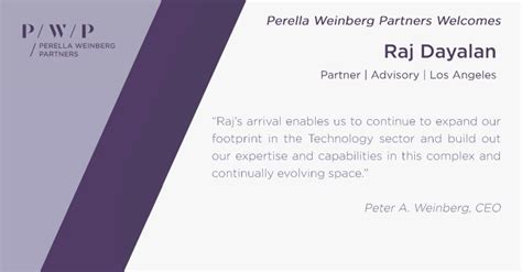 Perella Weinberg On Linkedin We Are Delighted To Welcome K Raj